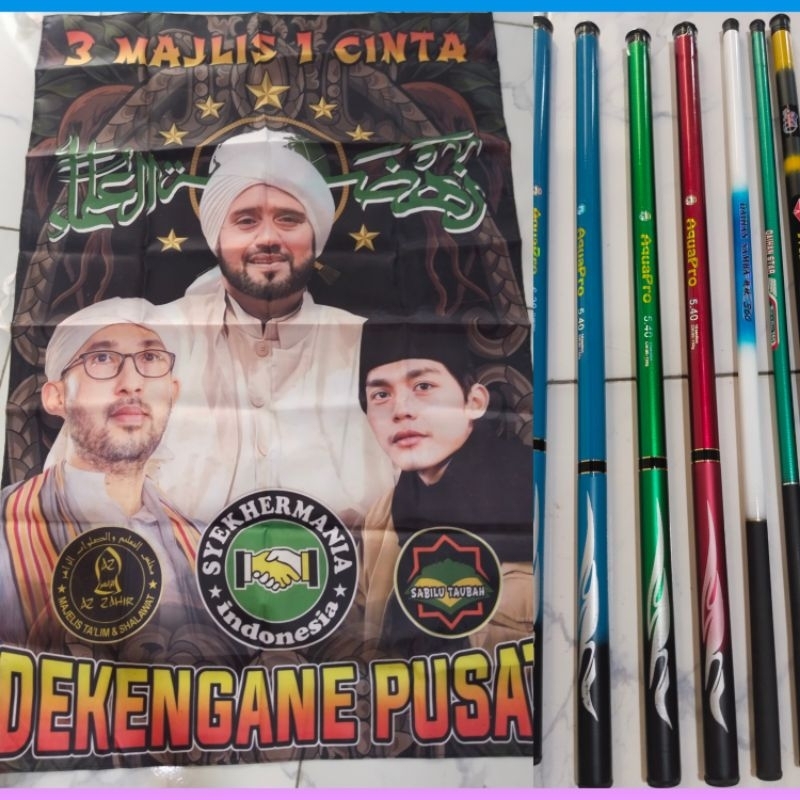 Complete Set of Sholawat Assembly Flags || 4,5 meter stick + Flag 2 ...