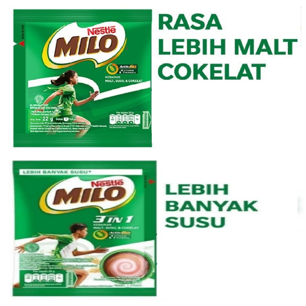Milo ACTIVE GO 22GR/MILO 3 IN 1, Energy Milk, INSTANT Milk, Powdered ...