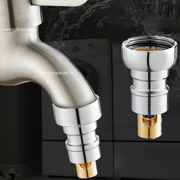 MESIN Washing Machine Hose Spout Stainless Garden Faucet Head Connector ...