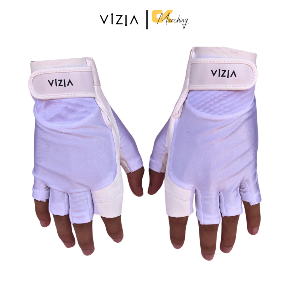 Vizia Gloves Half Finger Suede for Color Guard - White | Shopee Philippines