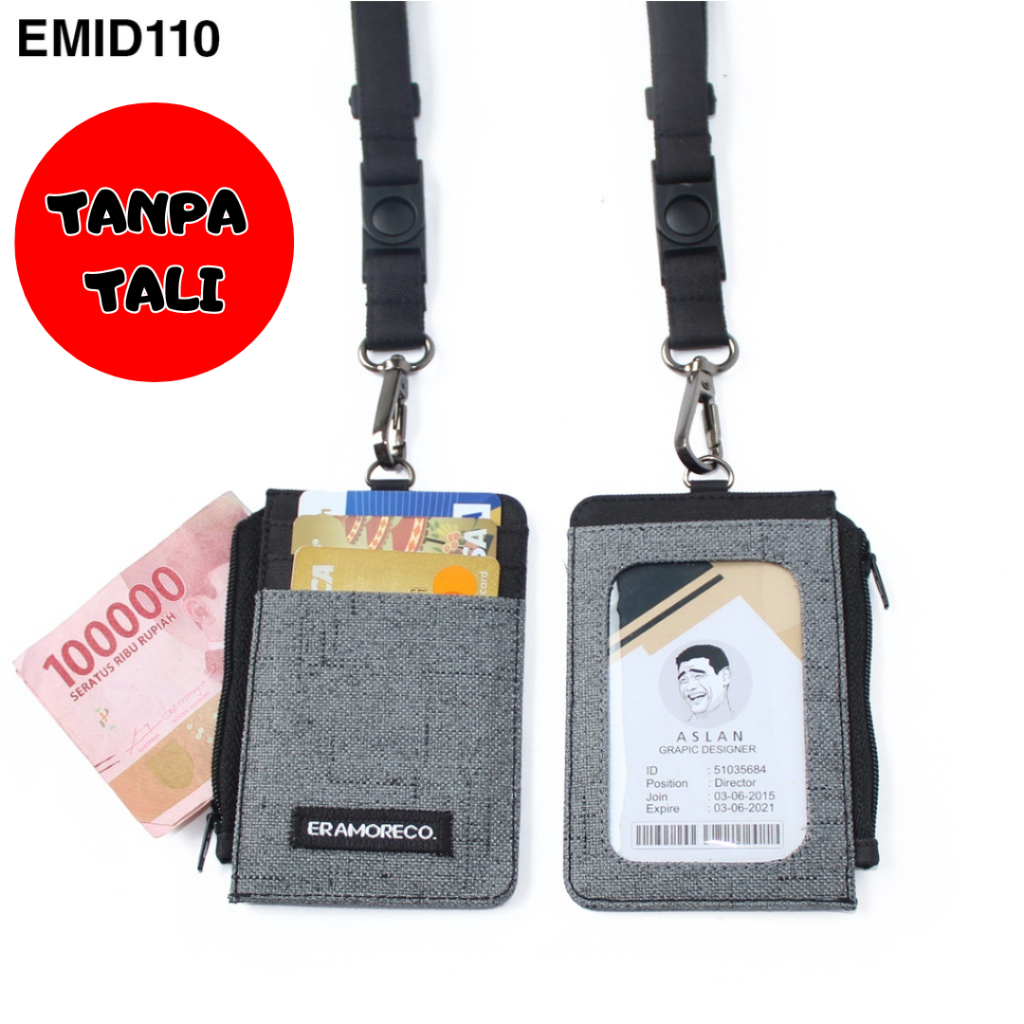 GANTUNGAN Emid110 name tag Wallet Hanger ID card holder Without Fiber ...