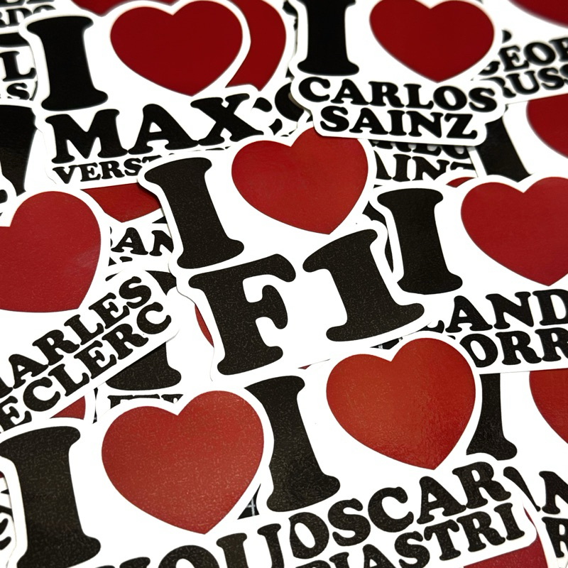 I LOVE STICKER F1 EDITION (I LOVE CHARLES LECLERC, MAX, CARLOS, ETC ...