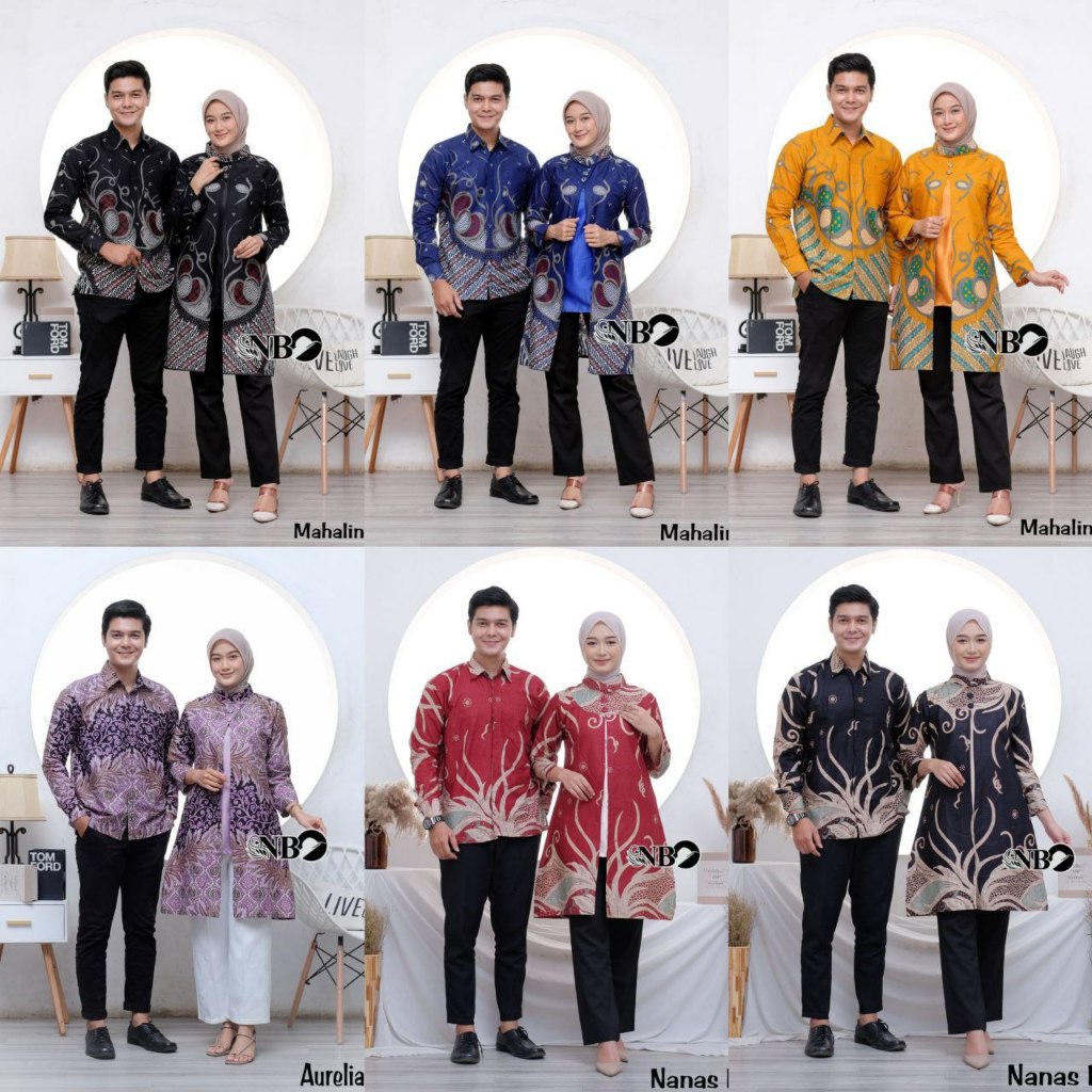 KEMEJA Modern Couple Tunic Batik Couple Clothes Set Premium Men's Batik ...