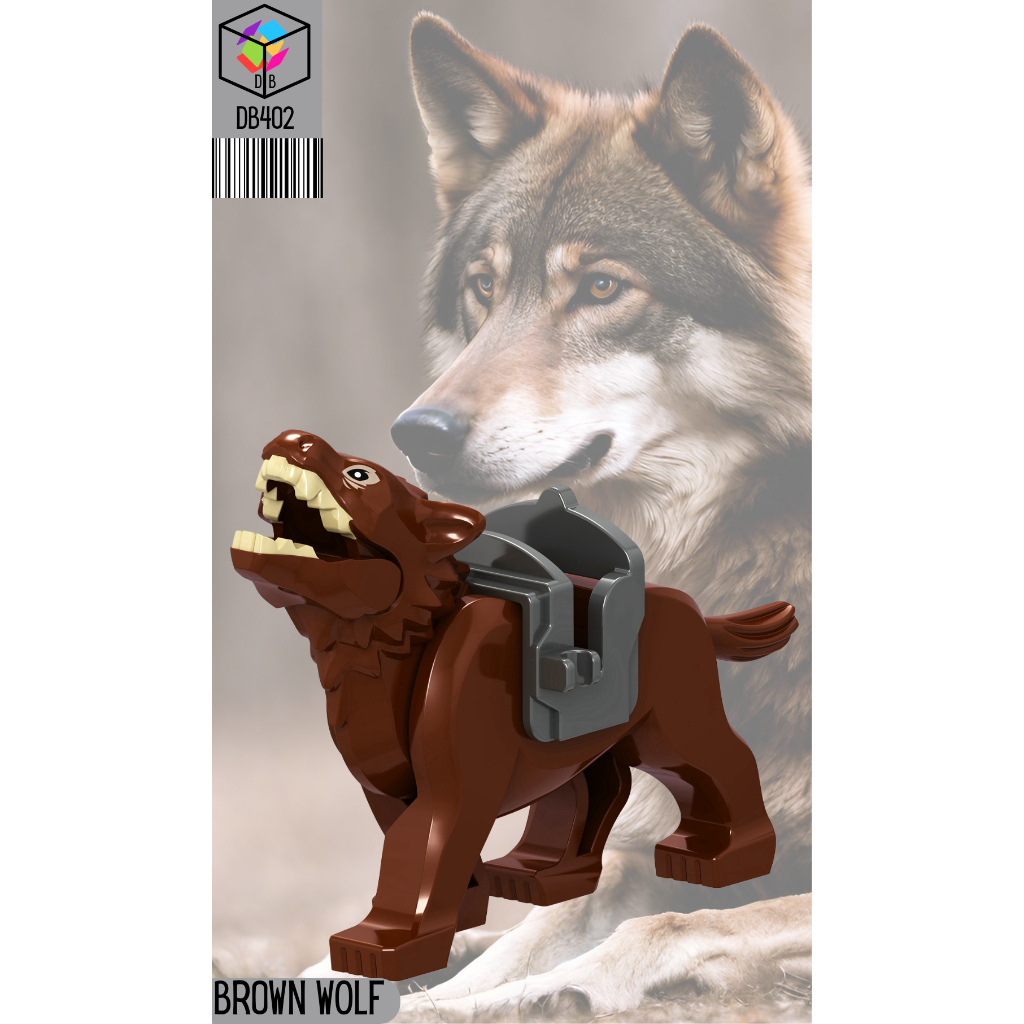Brick Educational Minifigure Collection Wolf Brown Orc Rider Army Lord ...