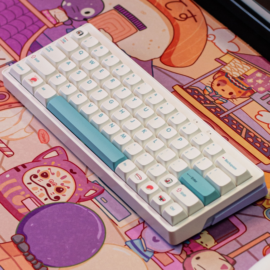 PUTIH Keycaps XDA SUSHI 138 Keys Set Premium Quality Keycap White Blue ...