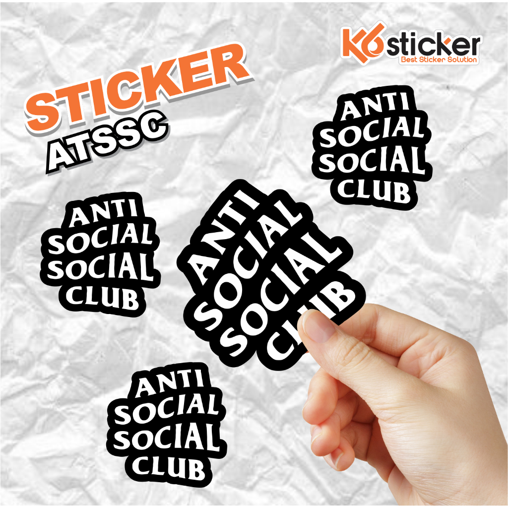 ASSC Logo Sticker Vinyl Glossy Waterproof Anti Social Social Club ...