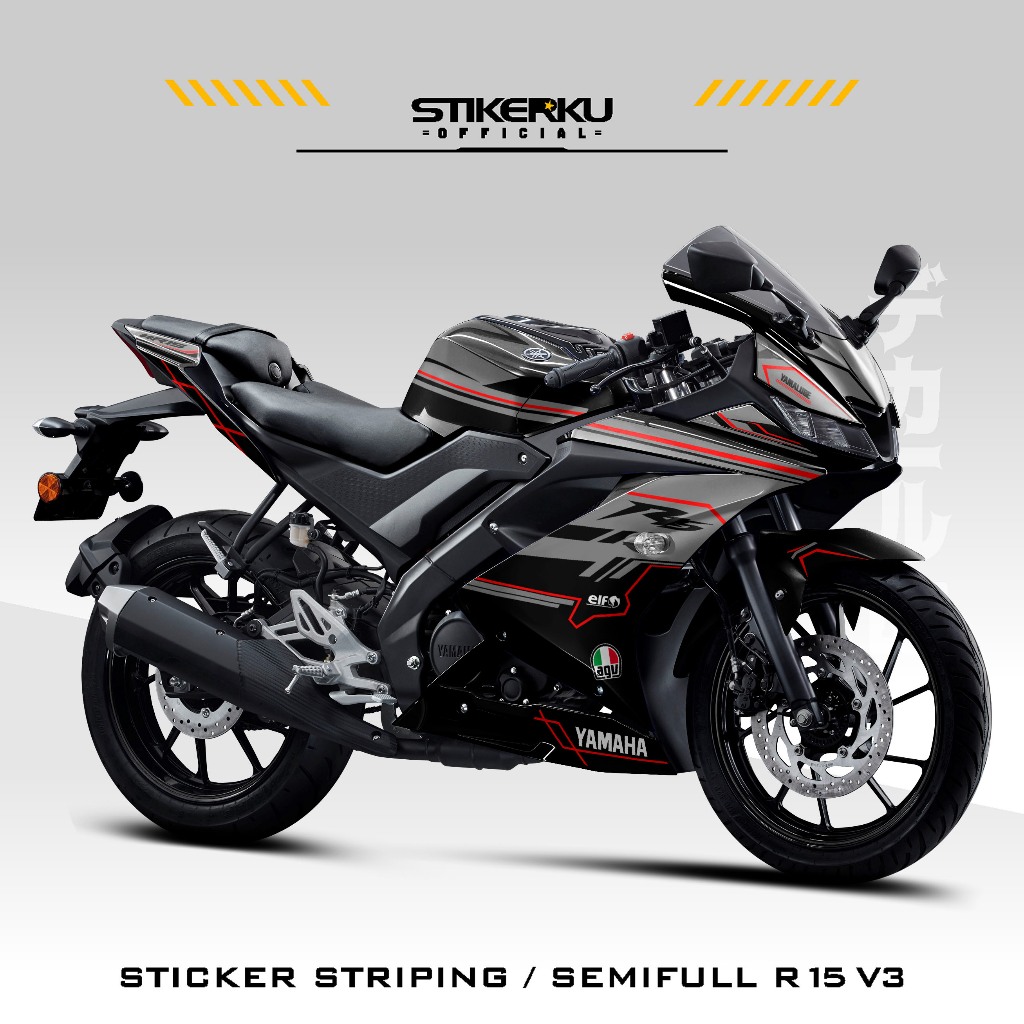 Striping STICKER / YAMAHA R15V3 / MOTIF 14 CO / SEMIFULL / STICKERS ...