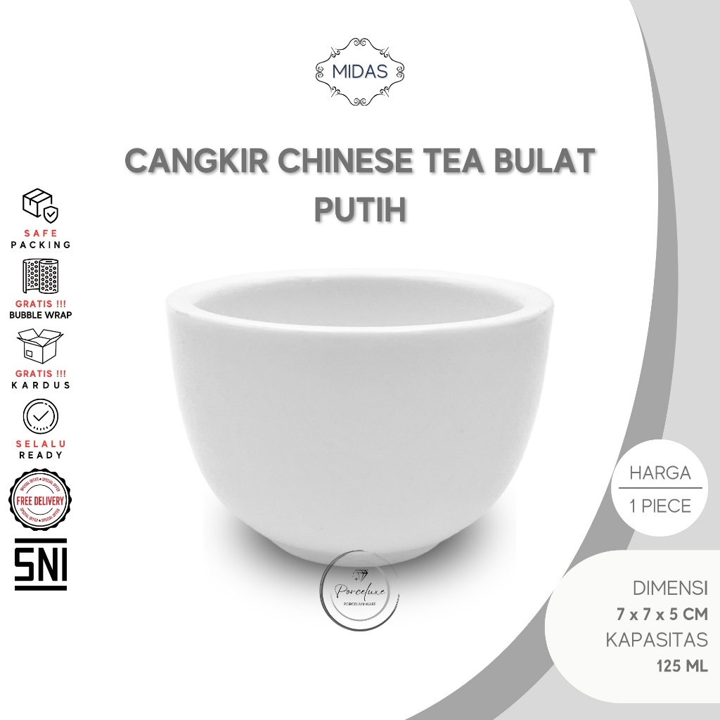 White Round Porcelain Chinese Tea Cup 125 ml Mug Cup Ceramic Tea Wash ...