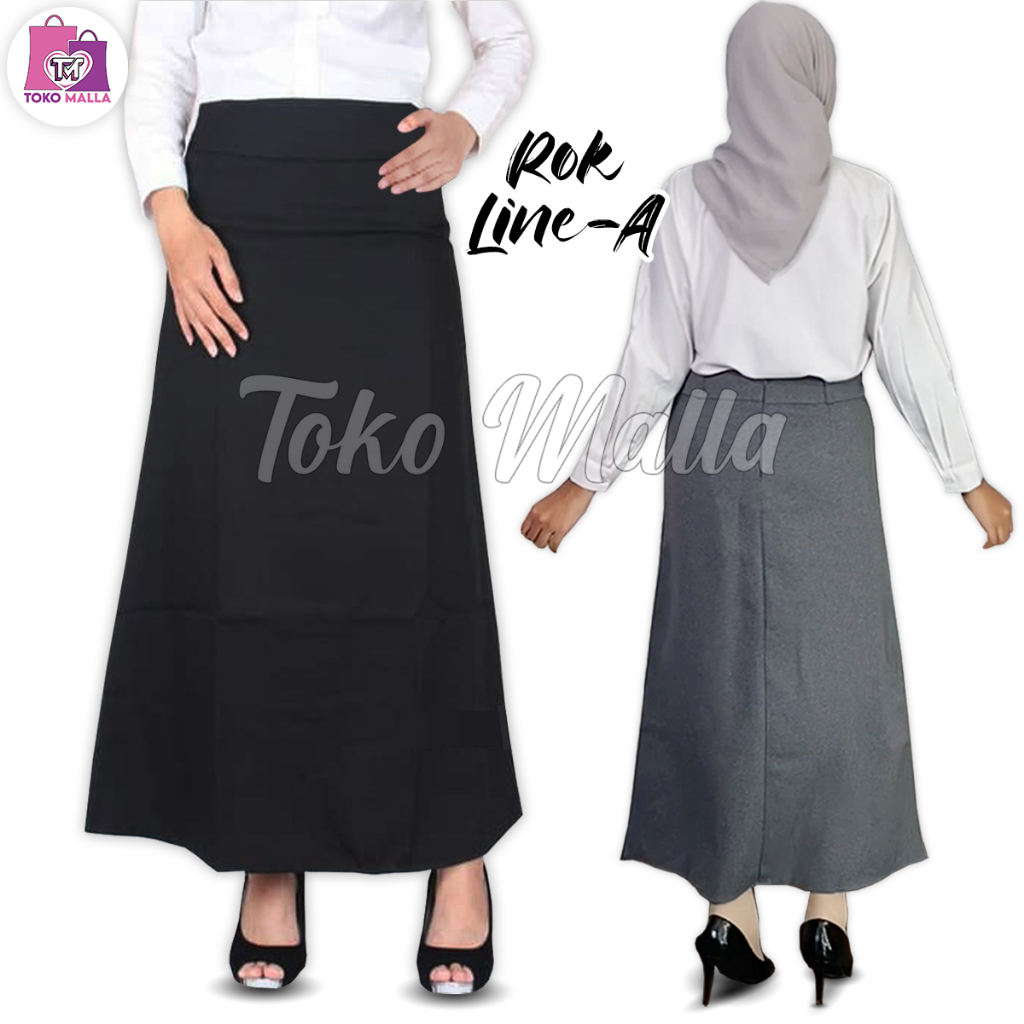 HITAM Women's Long Skirt Line A Formal Black Bottoms Office Women ...