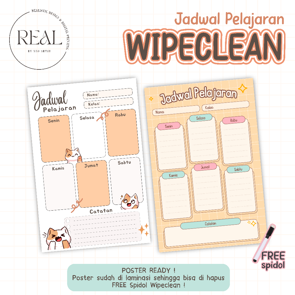 Lesson Schedule Poster / Wipe Clean / Wipe and Clean Lesson Schedule ...
