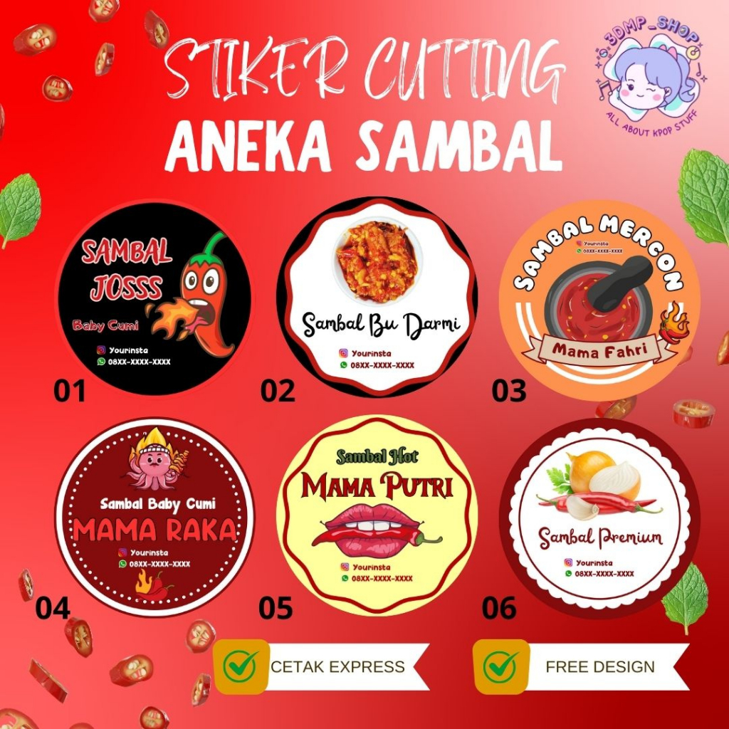 Stickers Assorted Sambal A3 Cutting Bontax Chromo Label Packaging ...