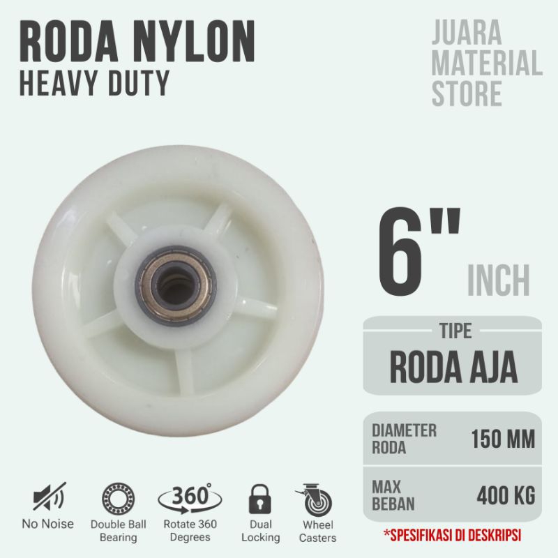Heavy Duty Nylon Trolly Wheel 6 Inch 150mm - Just Wheel | Shopee ...