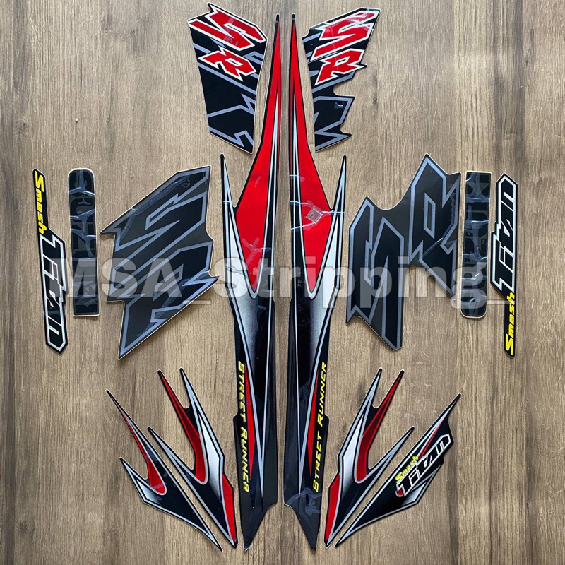 HITAM Stripping strip stickers stickers lis polet body suzuki smash ...
