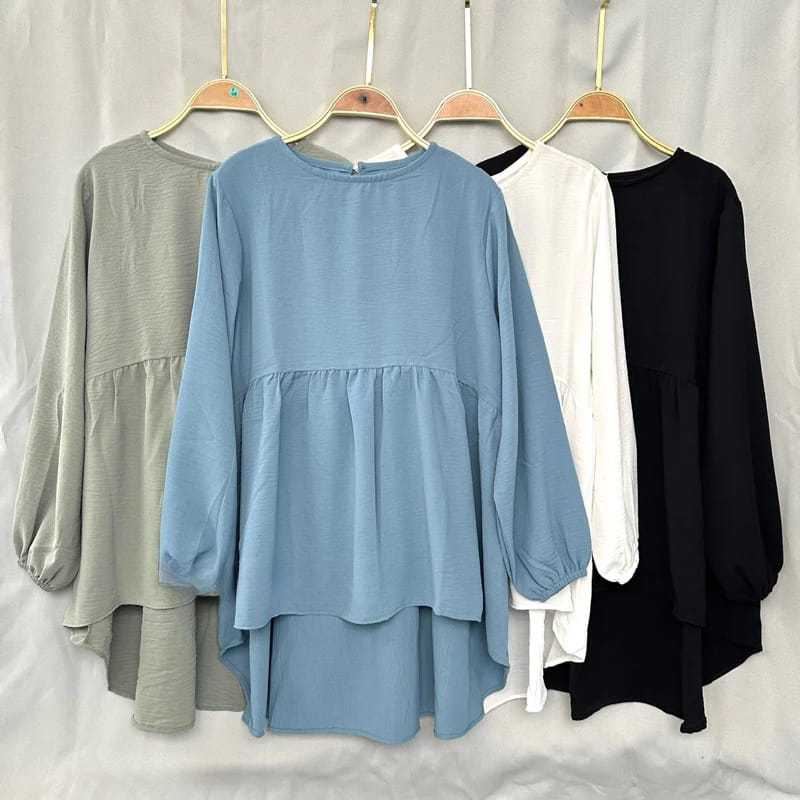 Meysha Blouse Peplum Contemporary Korean look Crinkle Airflow Premium ...