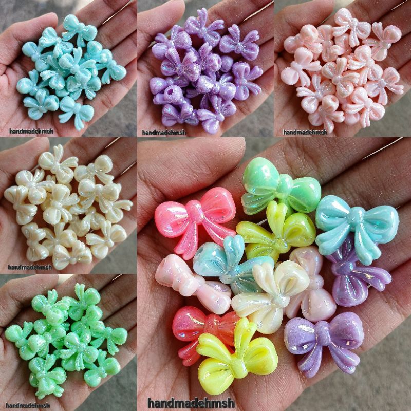 Glossy RAINBOW COLOR RIBBON BEADS (CONTAINS 10 PCS) | Shopee Philippines