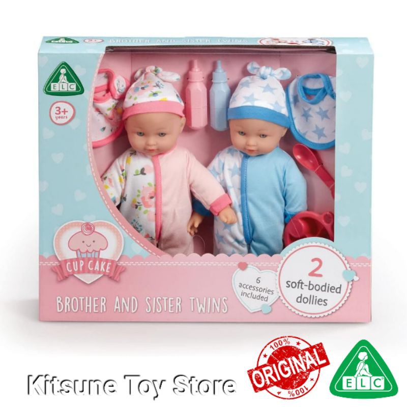 ELC Cup Cake Doll Brother and Sister Twins 2 Soft Bodyed Dollies 8 ...