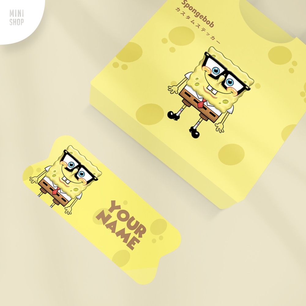 Custom Waterproof Spongebob Name Sticker | Shopee Philippines