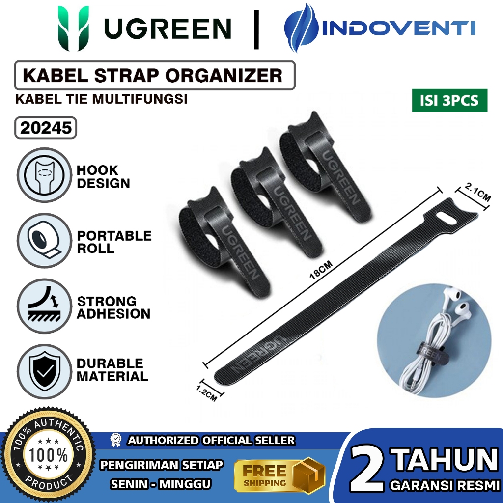 Ugreen Velcro Cable Strap Cable Protector Tie Organizer PC Computer ...