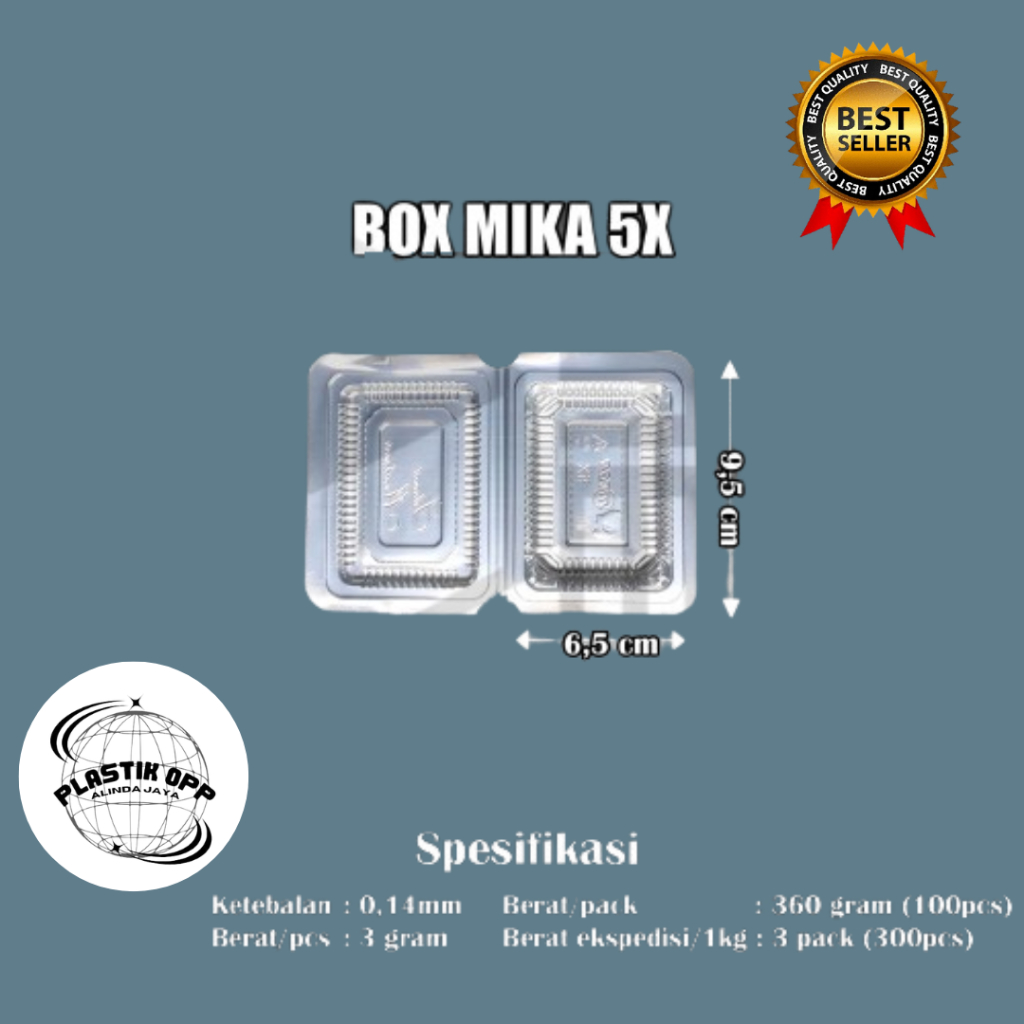 Mica cake size 5x contains 100pcs Clear Plastic / mica food box / mica ...