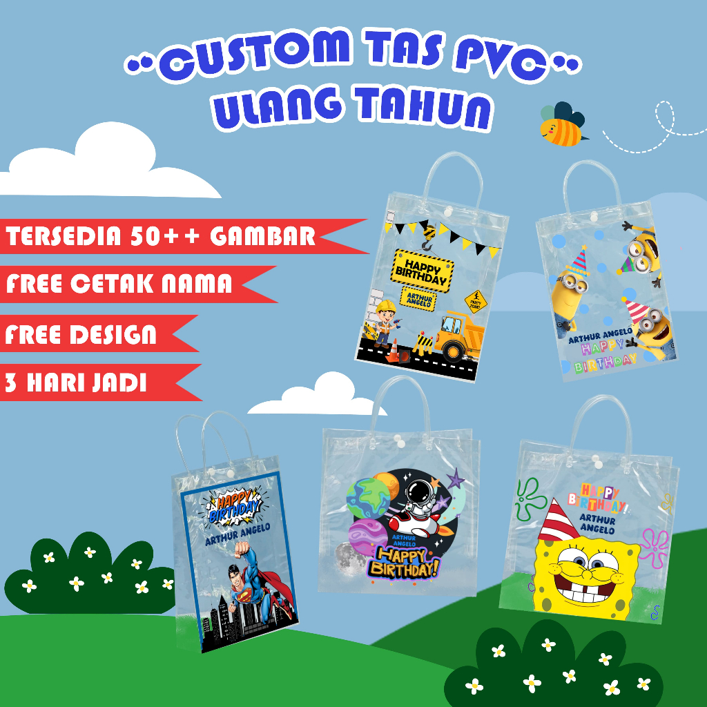 MINIMAL [MINIMUM ORDER 15 PCS] Custom Mica Bags / Children's Birthday ...