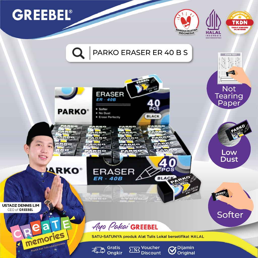 Parko ERASER ER 40B S (1 Pcs) | Shopee Philippines