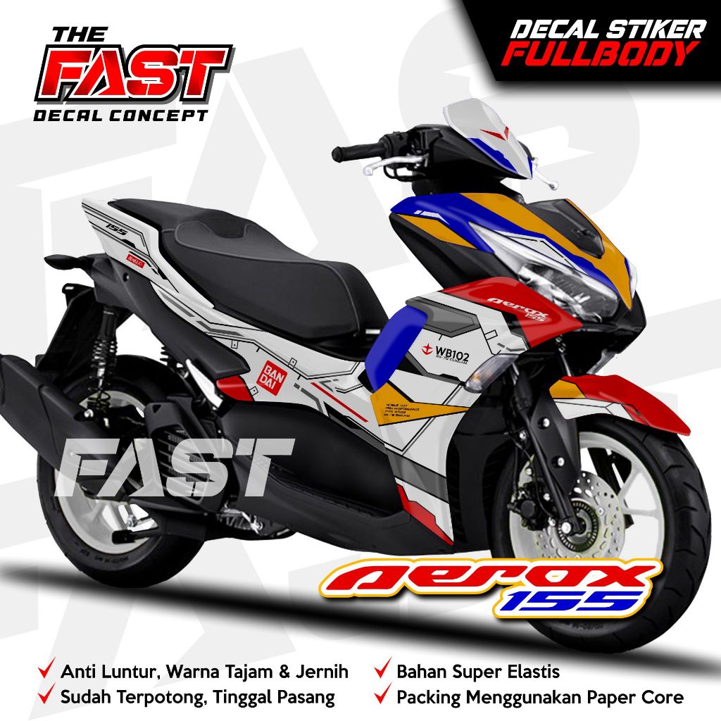 LATEST Decal Sticker Aerox New 155 Gundam Robot Fullbody Variation All ...