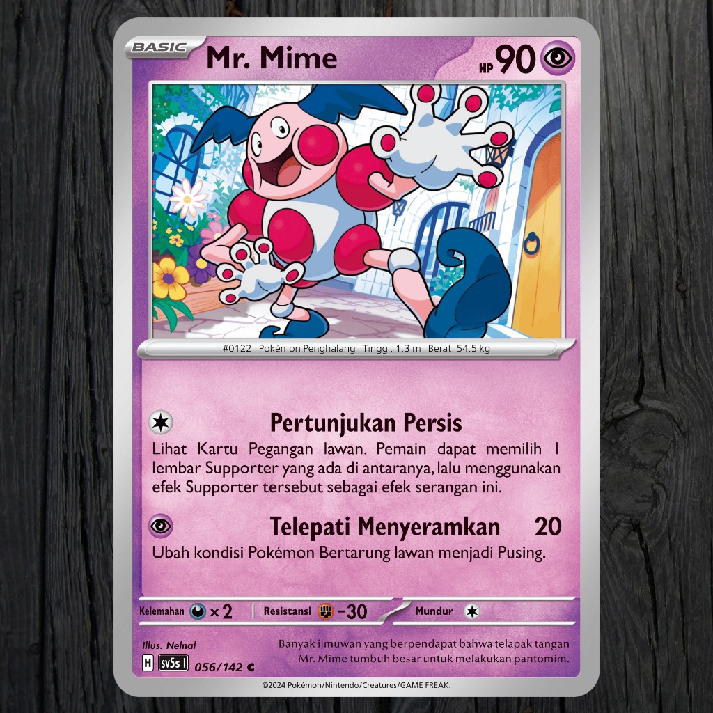 Mr Mime Pokemon sv5s Mainstay Paradox - PSIKIS - INDONESIAN TCG CARD ...