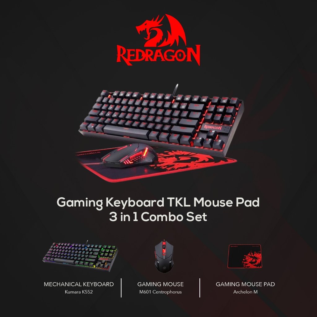 Redragon K552-BA Mechanical Gaming Keyboard and Mouse Combo | Shopee ...