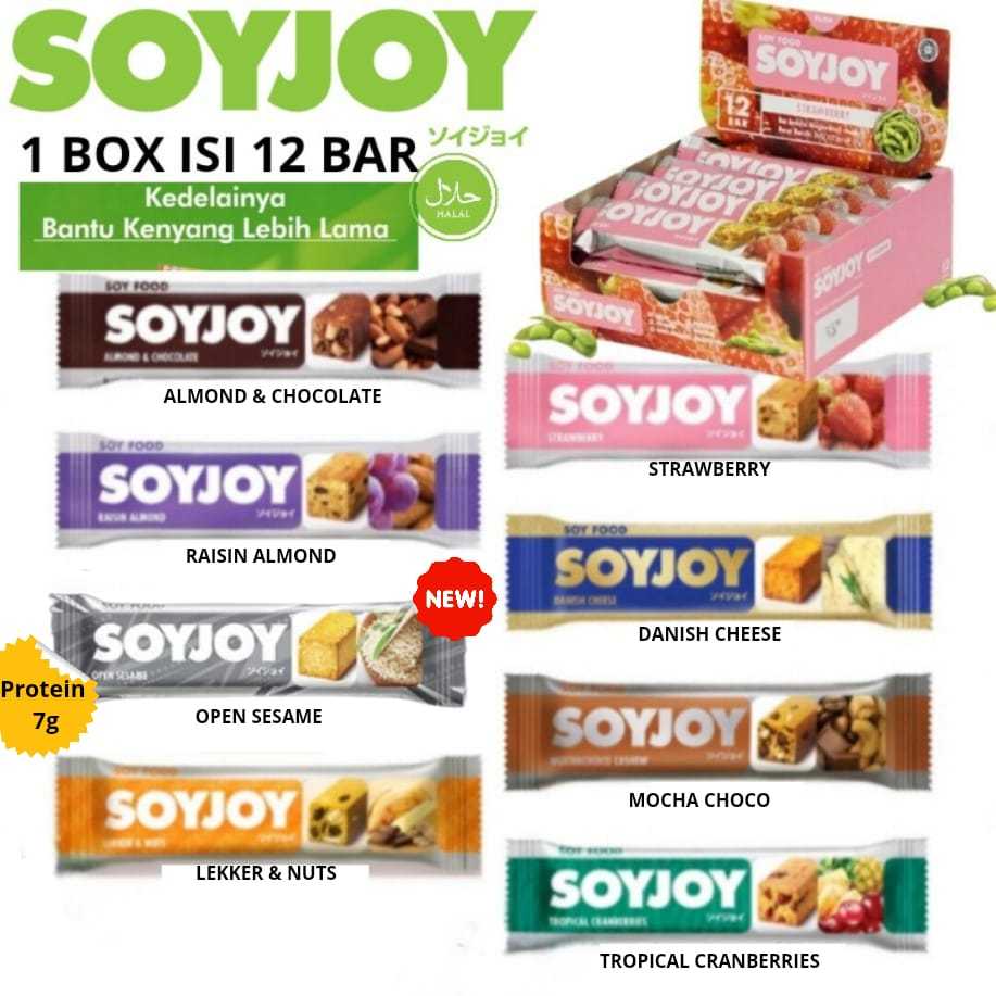 Soyjoy 1 BOX contains 12 protein Snacks Bar Soybeans, recovery power ...