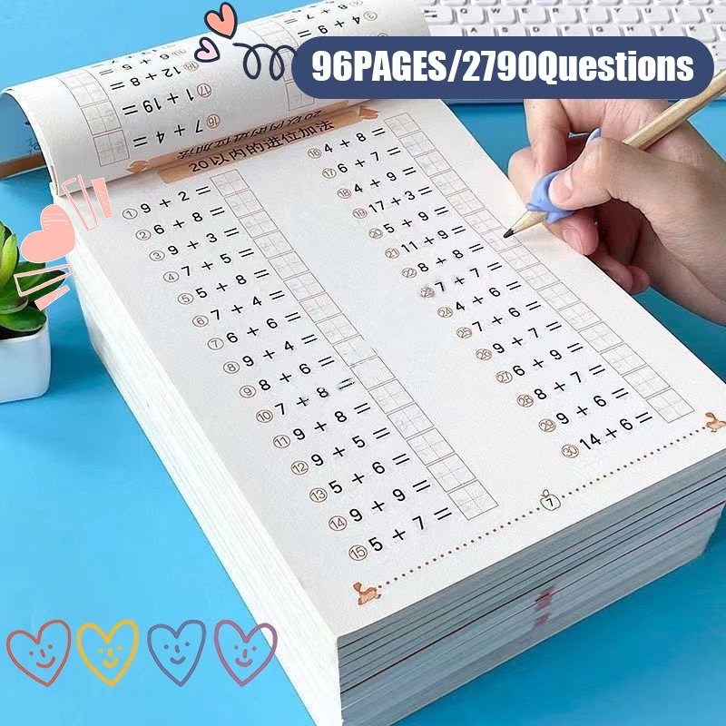 Math Exercise Workbook Subtraction And Addition Addition Practice ...