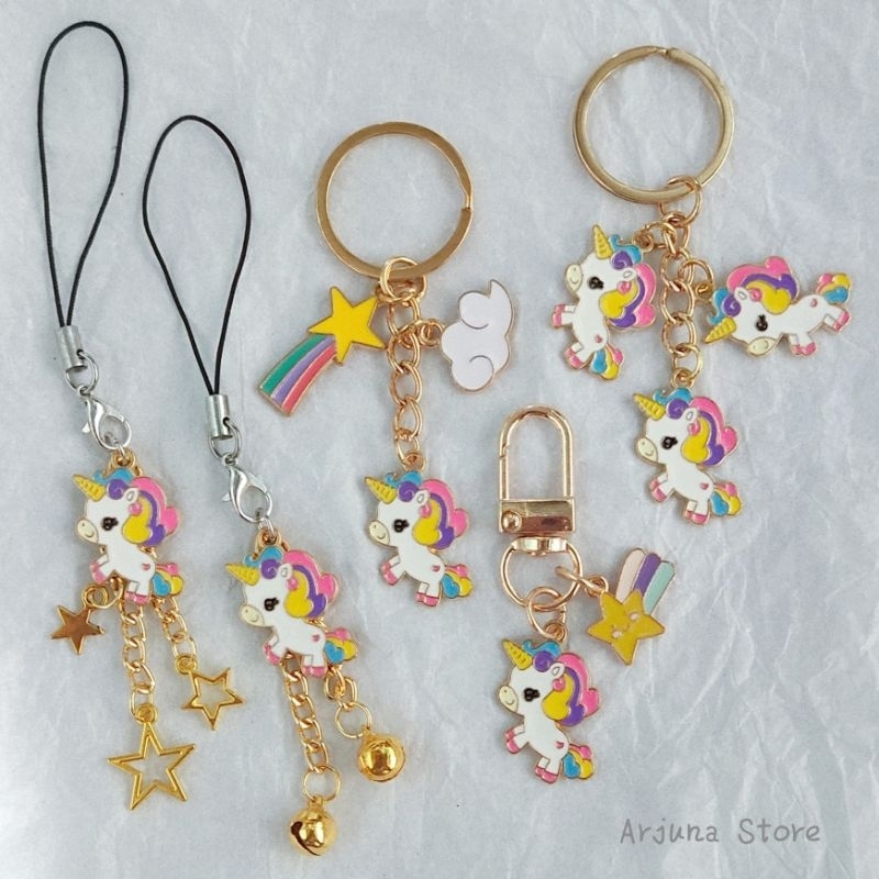 GANTUNGAN Cute Pony Keychain Kids Gift/ Unicorn Keychain | Shopee ...