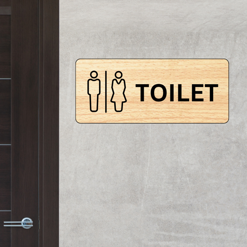 KAYU Wooden TOILET SIGN BOARD AESTHETIC INLOCK NAME SIGN BOARD | Shopee ...