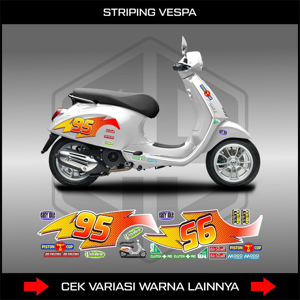 Decal Sticker Striping Variations Vespa Sprint 150 & Vespa Primavera ...