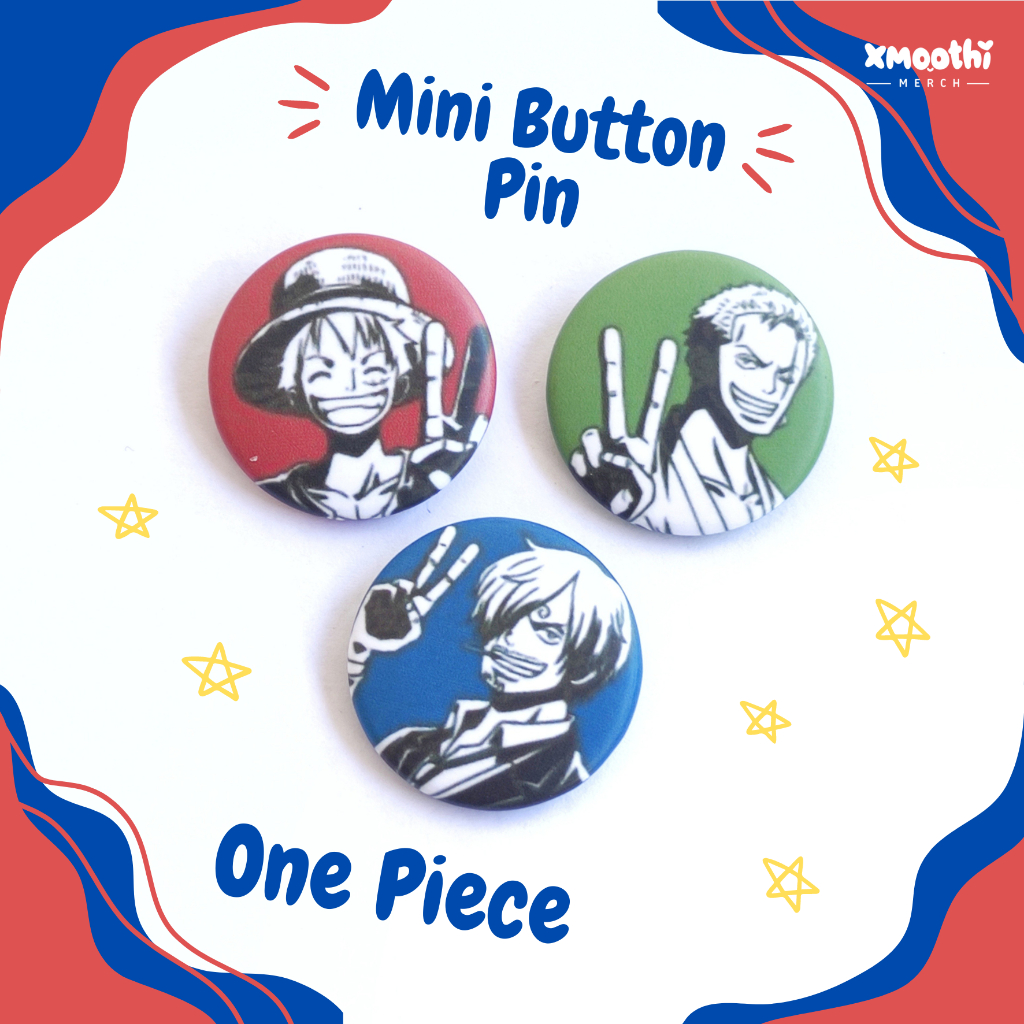 One PIECE BUTTON PIN - LUFFY ZORO SANJI - ANIME ONE PIECE MERCHANDISE ...