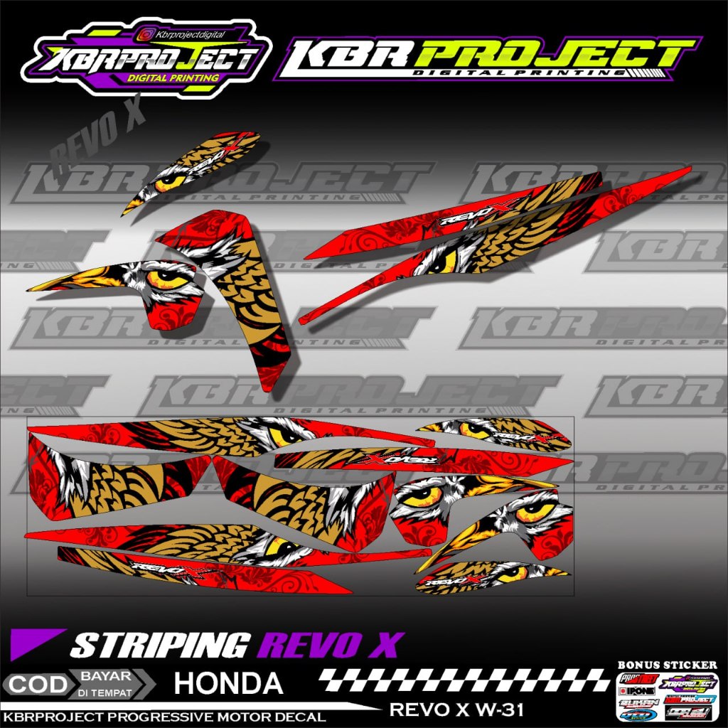 Revo X Sticker STRIPING PREMIUM Cool Motorcycle LIS Variation REVO X ...