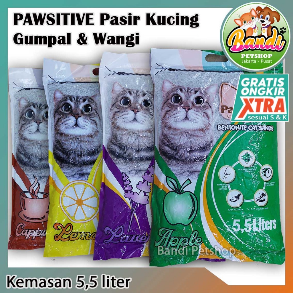 Pawsitive 5,5 L bentonite cat litter, scented lump litter, cat litter ...