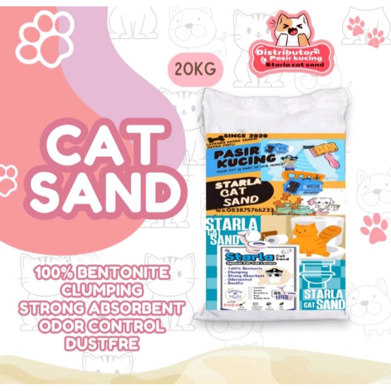 20kg/25l Starla cat sand Is Anti-Odor And Bacteria-Free | Shopee ...