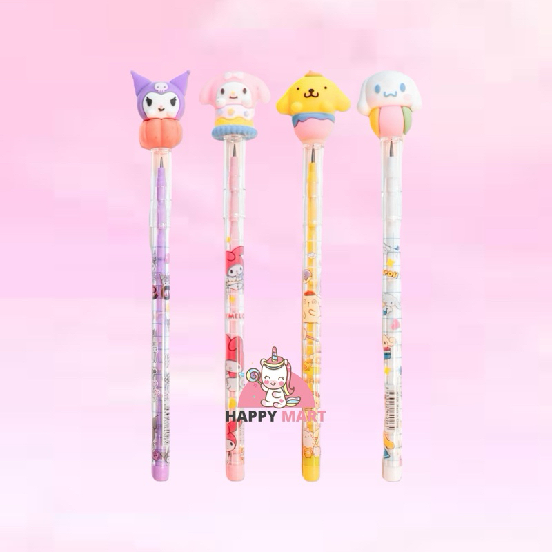 Sanrio BALL kuromi / melody / cinnamoroll motif stacking pencils ...