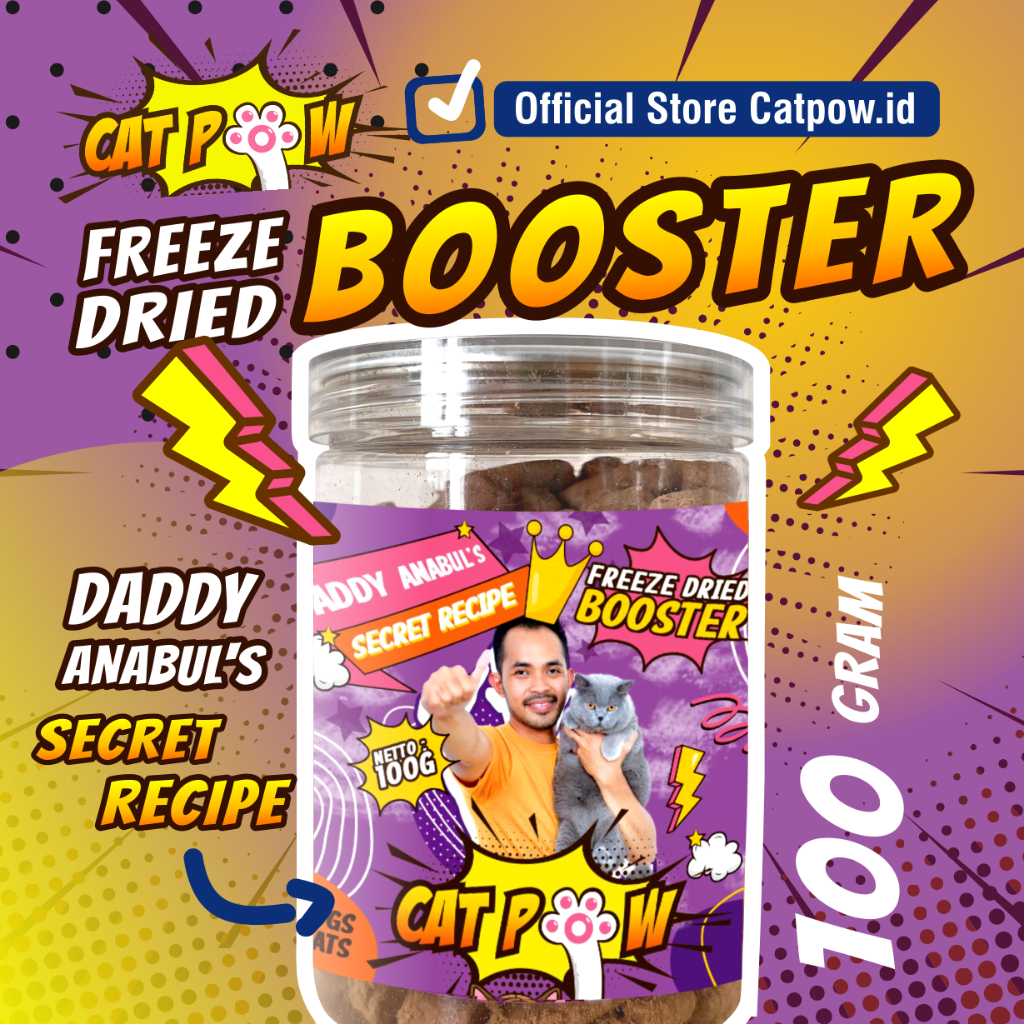 Catpow Freeze Dried Booster Pet Snack Dogs Cats 100 Gram Secret Recipe ...
