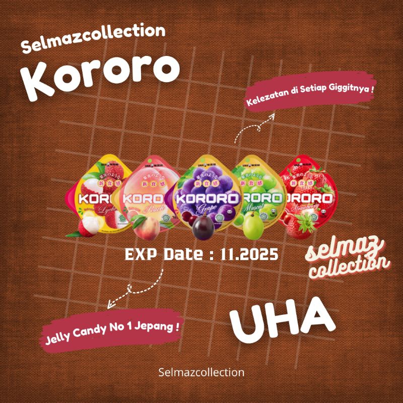 UHA KORORO JELLY CANDY GUMMY LIGHT CANDY 40 GRAM Kororo Jelly Candy ...