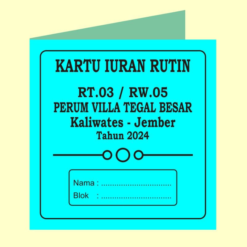 Contribution Card RT, DAMA Dasa Wisma, Recitation, School, TPQ, Donatur ...