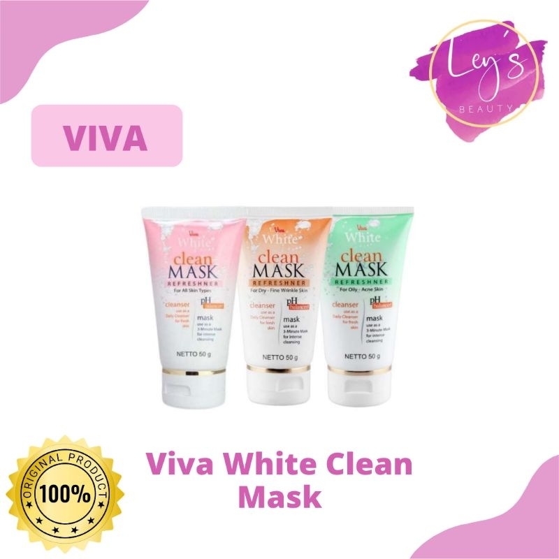 Viva White Clean Mask Refreshner Face Cleanser / Mask 50g | Shopee ...