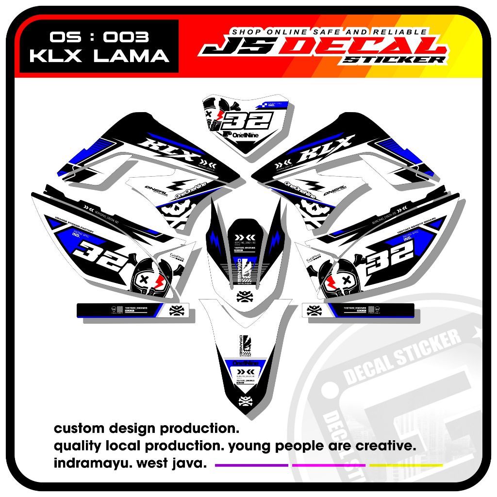 Old Kawasaki KLX Decal - Can Request Name, Number and Number Board. Os ...