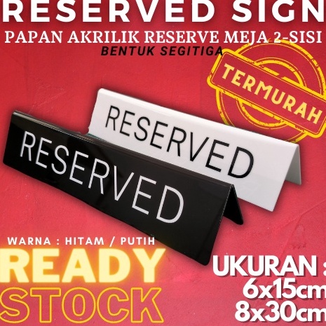 Now Reserved Acrylic Sign Acrylic Reserve Table Board | Shopee Philippines