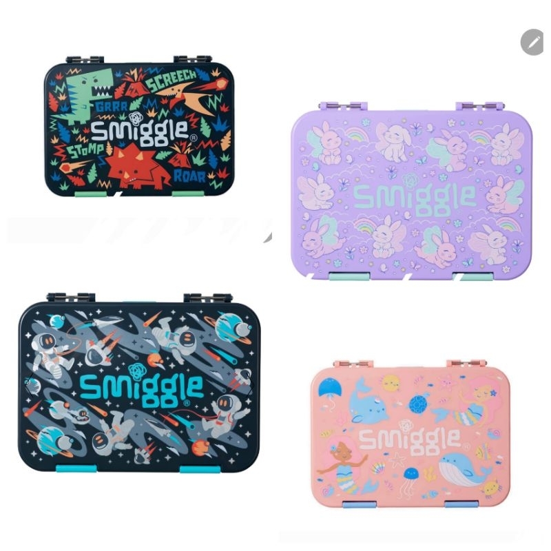 (PO) Smiggle Blast Off Medium Happy Bento Lunchbox/Elementary School ...