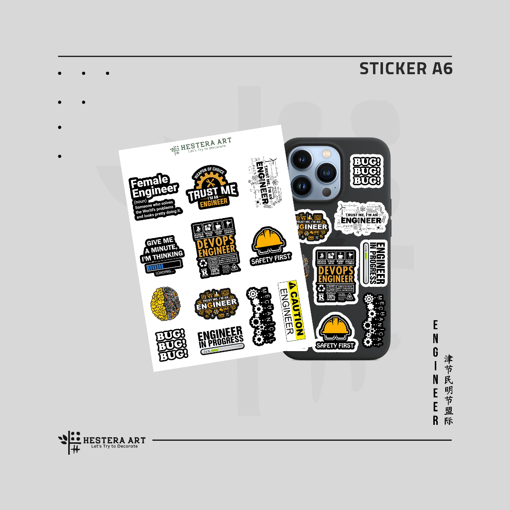 Sticker Pack A6 Profession Sticker Vinyl Laminate Doff | Sticker ...