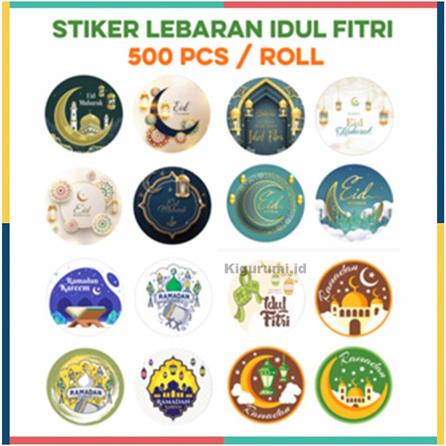 500 Pcs Stickers for Eid al-Fitr Ramadan Hajj Umrah Round Label Jar ...