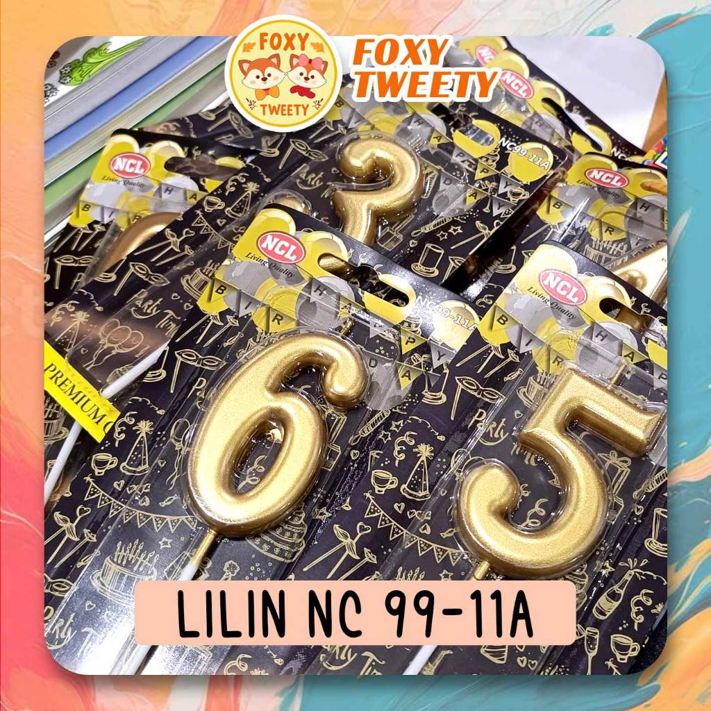 LILIN Gold Number Candle / Candle Number Decoration 0-9 - NC 99 11A ...