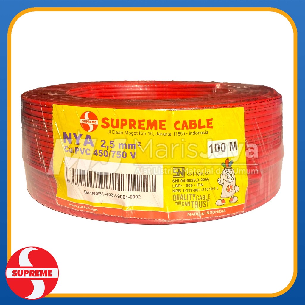 Nya SUPREME Power Cable 2.5 mm2 2.5 mm2 100 Meters (PER ROLL) | Shopee ...