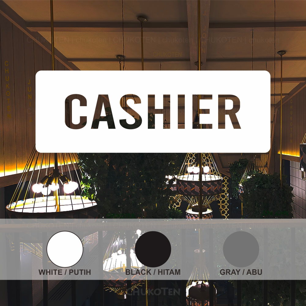 Long Cashier Sticker Block Shop Cafe Glass Restaurant Cutting Wall Sign ...